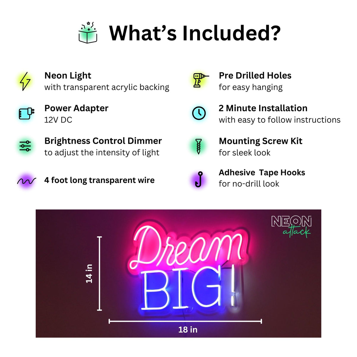 Buy Dream Big Neon Light Sign Online at the Best Price | Neon Attack