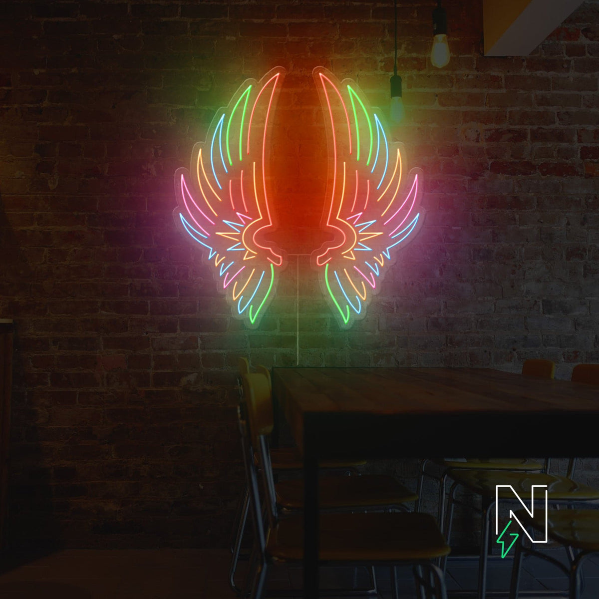 Buy Colourful Wings Neon Sign Online at the Best Price |Neon Attack