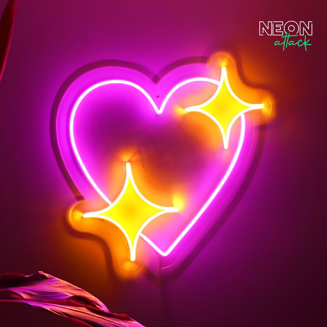 Buy Shining Heart Neon Light Sign Online at the Best Price | Neon Attack