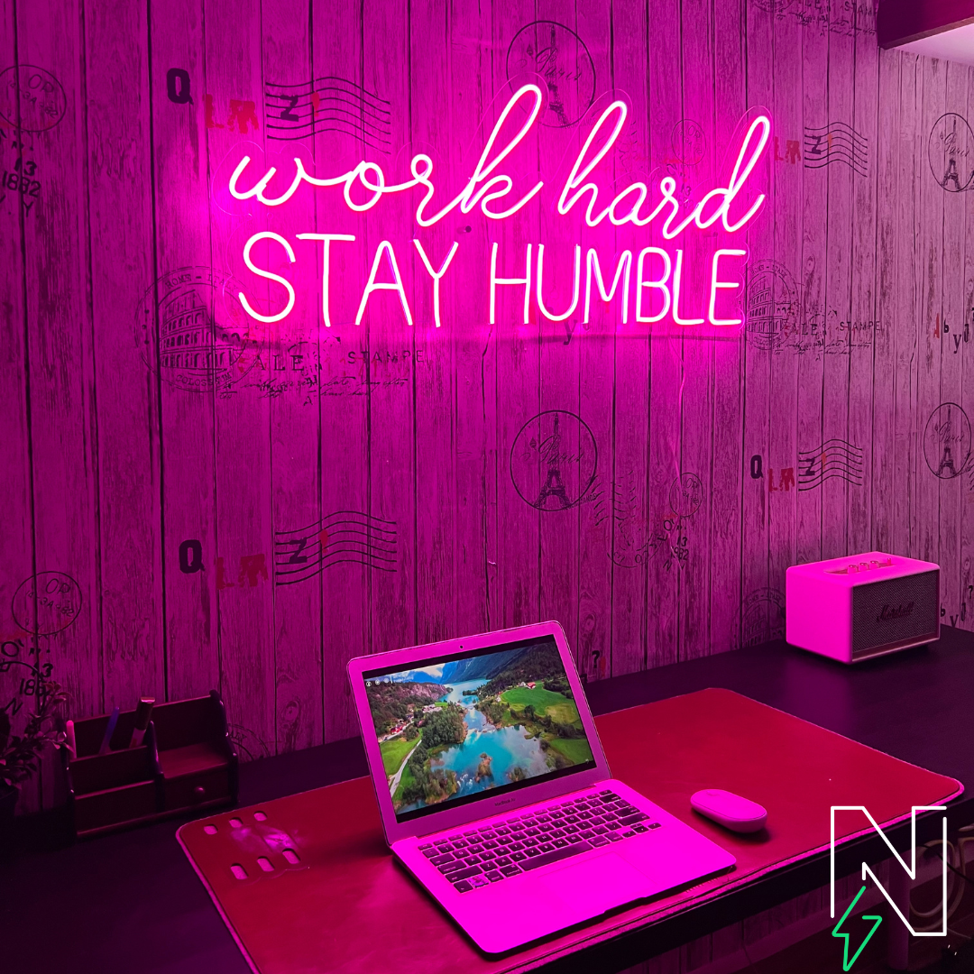 Buy Work Hard Stay Humble Neon Sign Online in India | Neon Attack